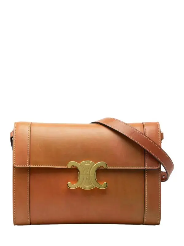 Celine Calfskin Triomphe Crossbody Bag - Brown