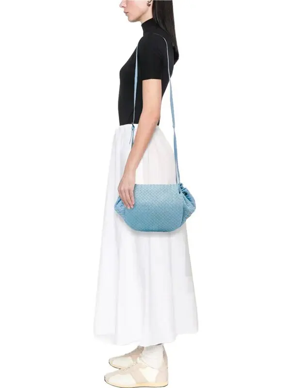 Bottega Veneta Nappa Intrecciato Flap Crossbody Bag - Blue