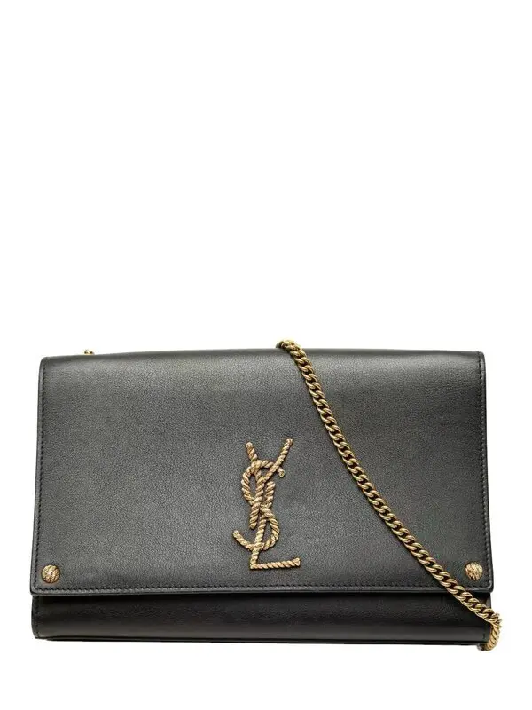 Saint Laurent Medium Monogram Kate Crossbody Bag - Black