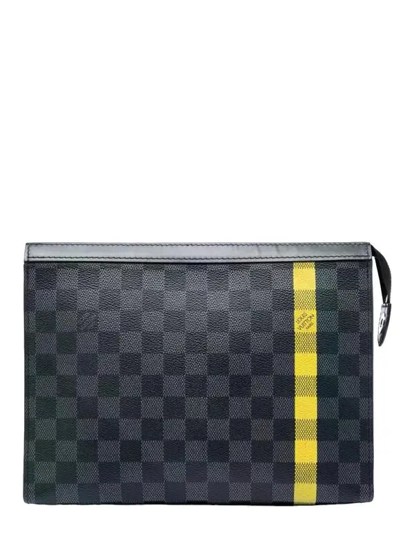 LOUIS VUITTON Damier Graphite Stripe Pochette Voyage Mm Clutch Bag - Black