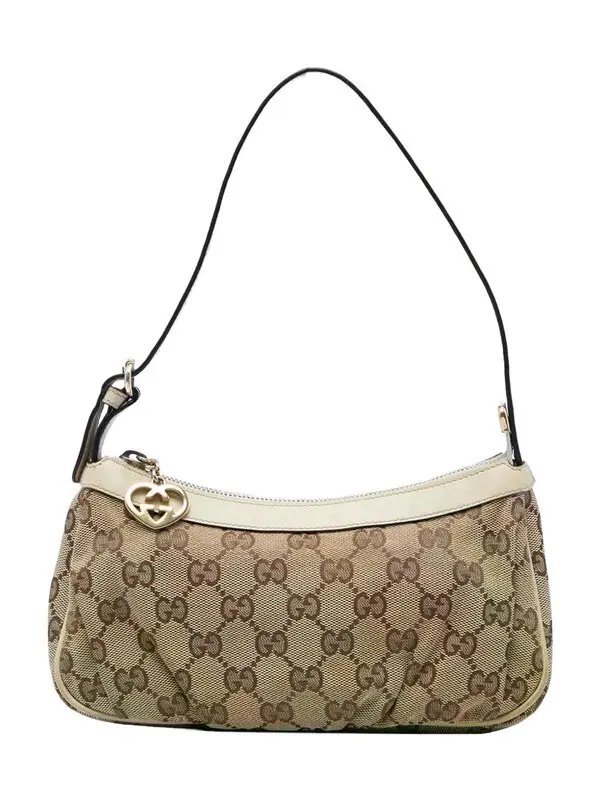 Gucci Gg Canvas Lovely Heart Pochette Shoulder Bag - Neutrals