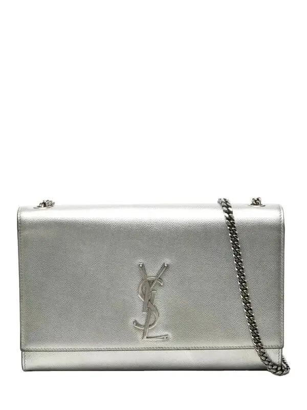 Saint Laurent Medium Monogram Kate Crossbody Bag - Silver