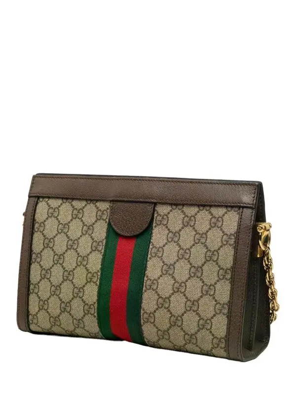 Gucci Ophidia Gg Supreme Web Chain Crossbody Bag - Neutrals