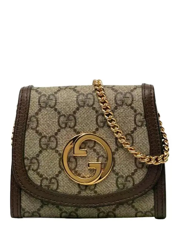 Gucci Gg Supreme Blondie Wallet On Chain Crossbody Bag - Neutrals