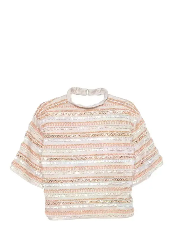 DUNESI Dunes Leonor Beaded Blouse - Neutrals