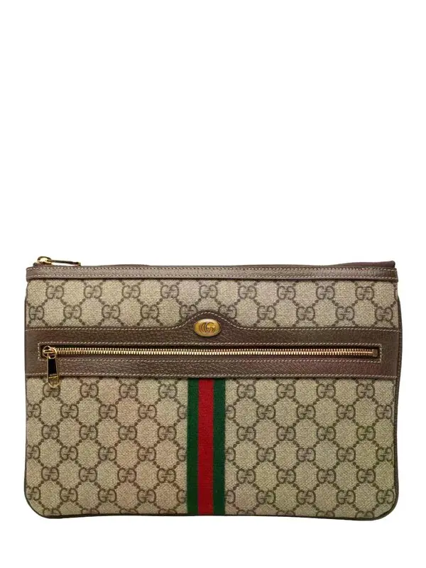 Gucci Ophidia Gg Supreme Web Clutch Bag - Neutrals