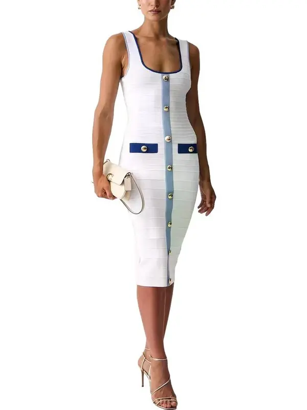 Retrofete Lyle Button-up Midi Dress - White