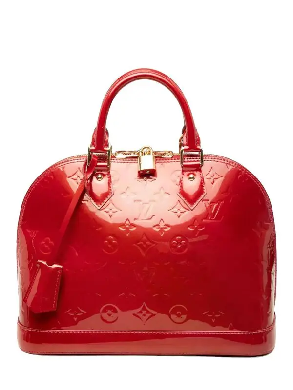 LOUIS VUITTON 2014 Monogram Vernis Alma Pm Handbag - Red