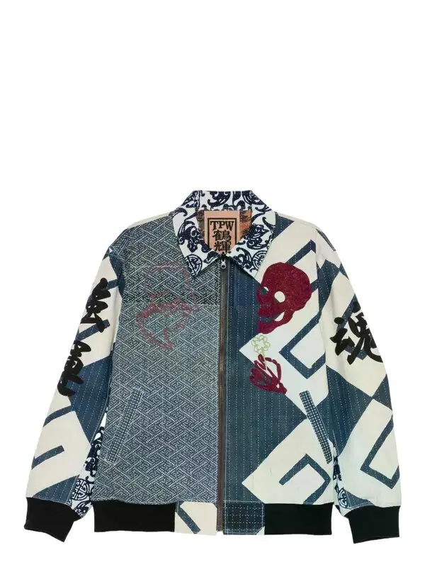 TP WORKS All-over Graphic-print Shirt Jacket - Blue