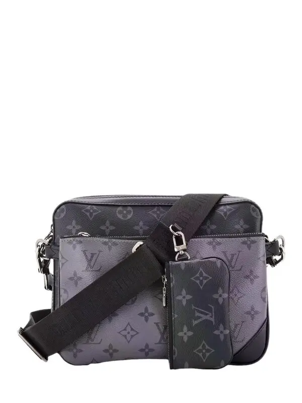LOUIS VUITTON Trio Messenger Bag Reverse Monogram Eclipse Canvas - Black
