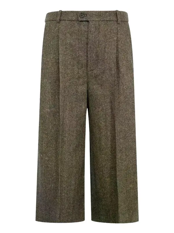 Saint Laurent Pleated Knee-length Shorts - Brown