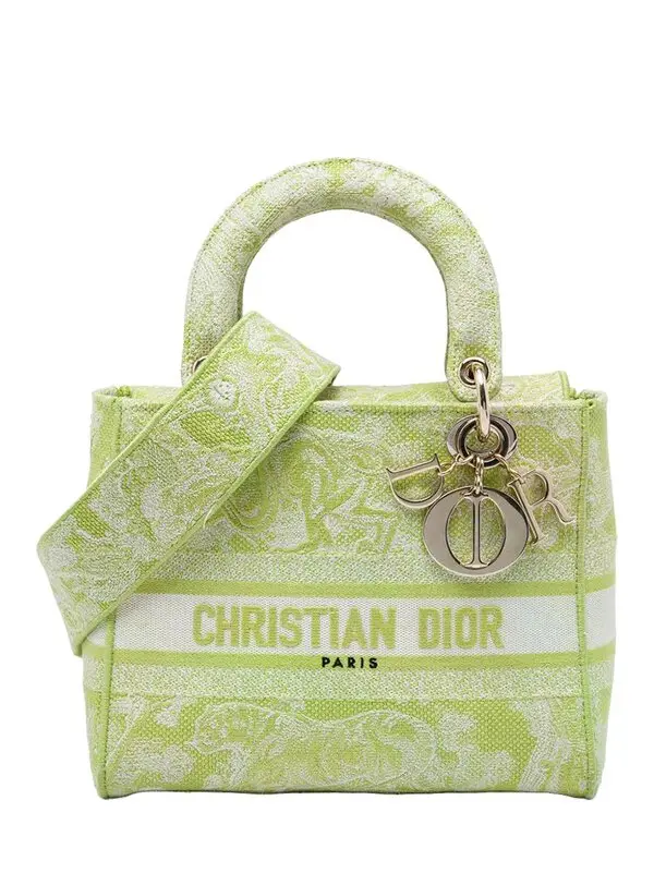 Dior Toile De Jouy Lady D-lite Satchel - Green