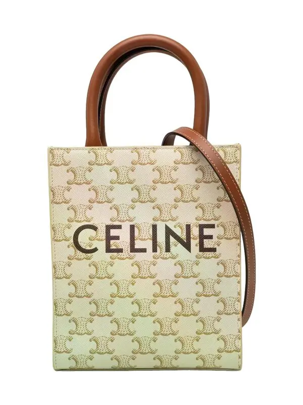 Celine Mini Triomphe Vertical Cabas Satchel - White
