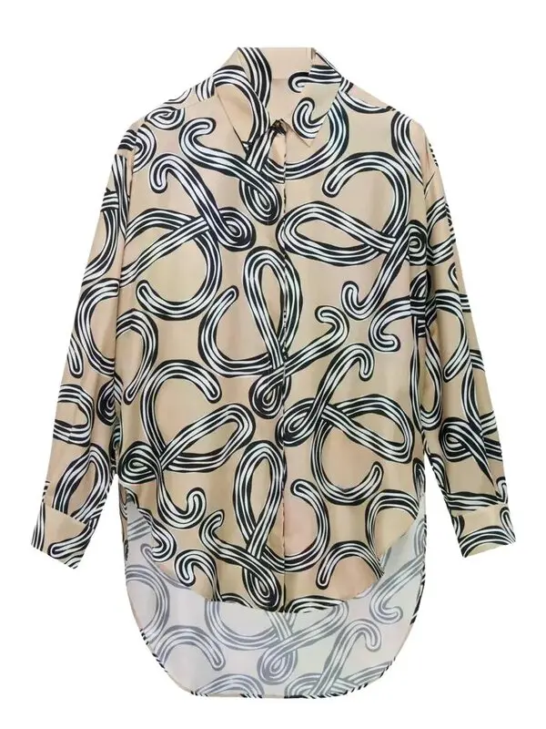 Loewe Anagram Print Relaxed Fit Shirt - Neutrals