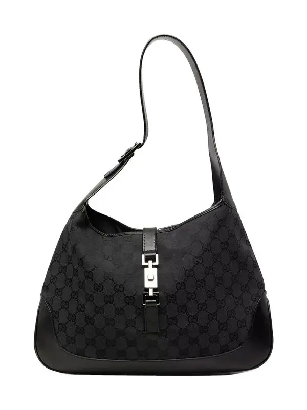 Gucci Jackie Gg Canvas Shoulder Bag - Black