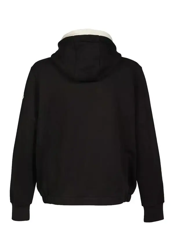 Moncler Zip-up Hoodie With Logo Detail - Black