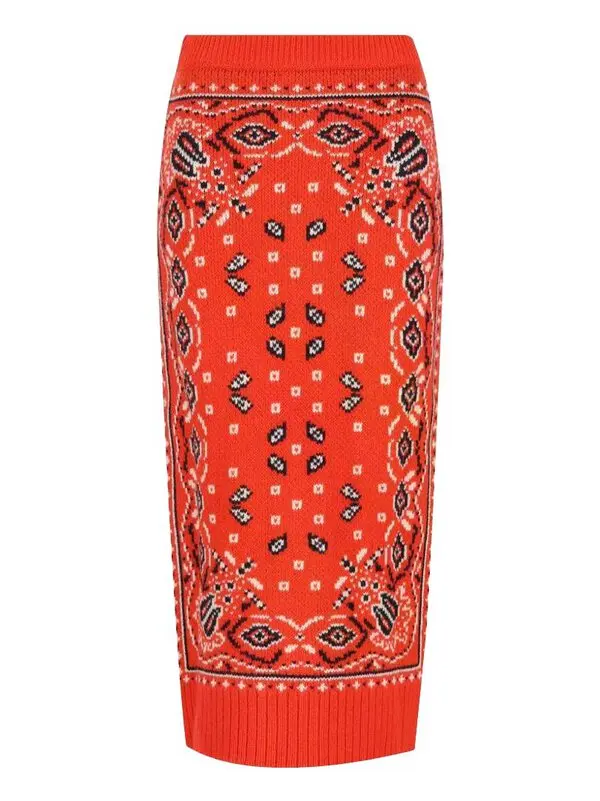 Giada Benincasa Bandana-print Knitted Midi Skirt - Red