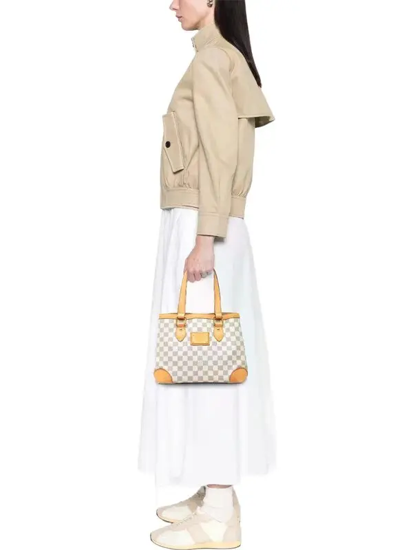 LOUIS VUITTON Damier Azur Hampstead Pm Tote Bag - White