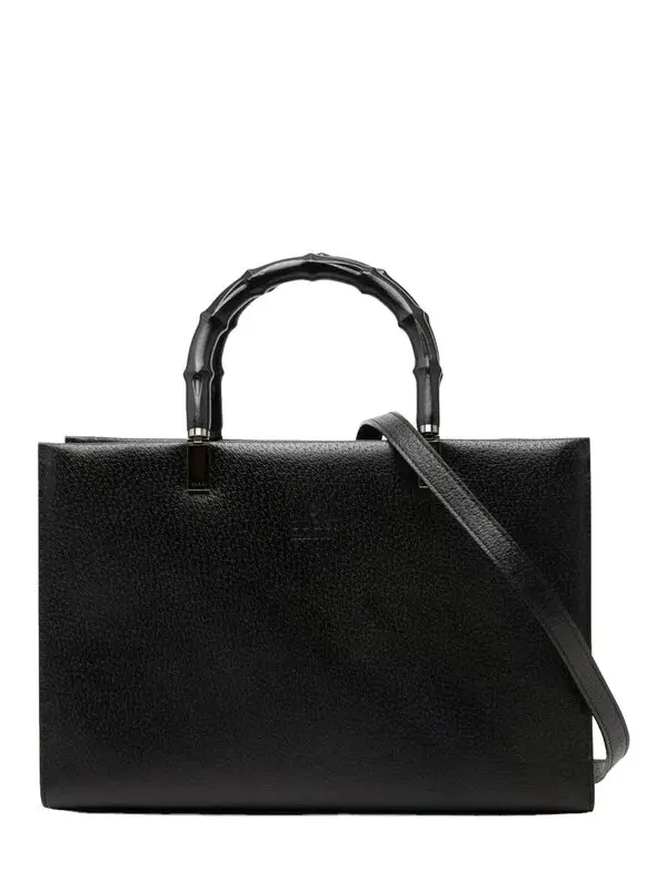 Gucci Cinghiale Bamboo Tote Satchel - Black