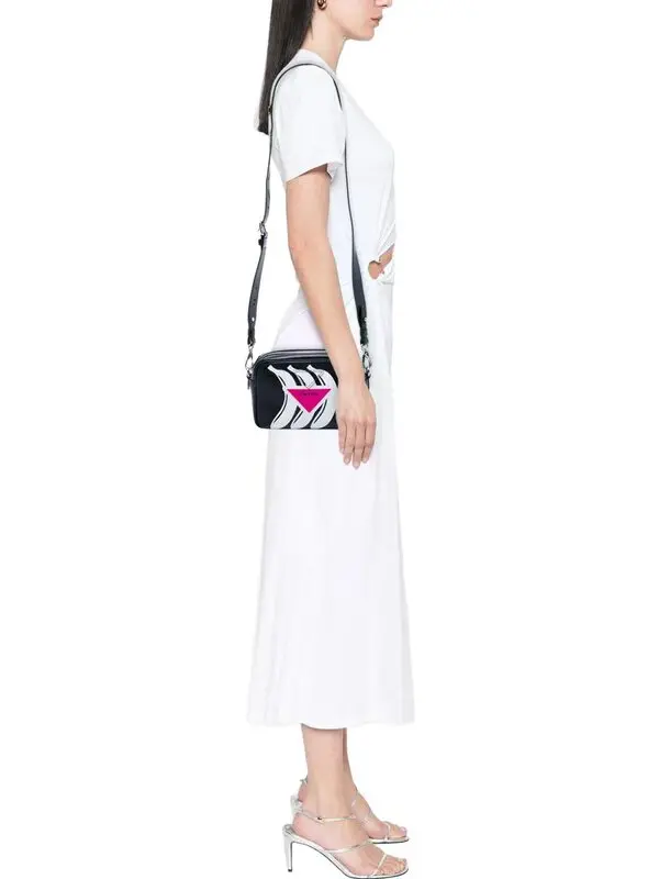 Prada City Calf Banana Print Camera Bag - Black
