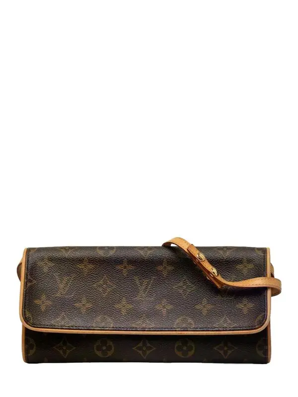 LOUIS VUITTON Monogram Pochette Twin Gm Crossbody Bag - Brown