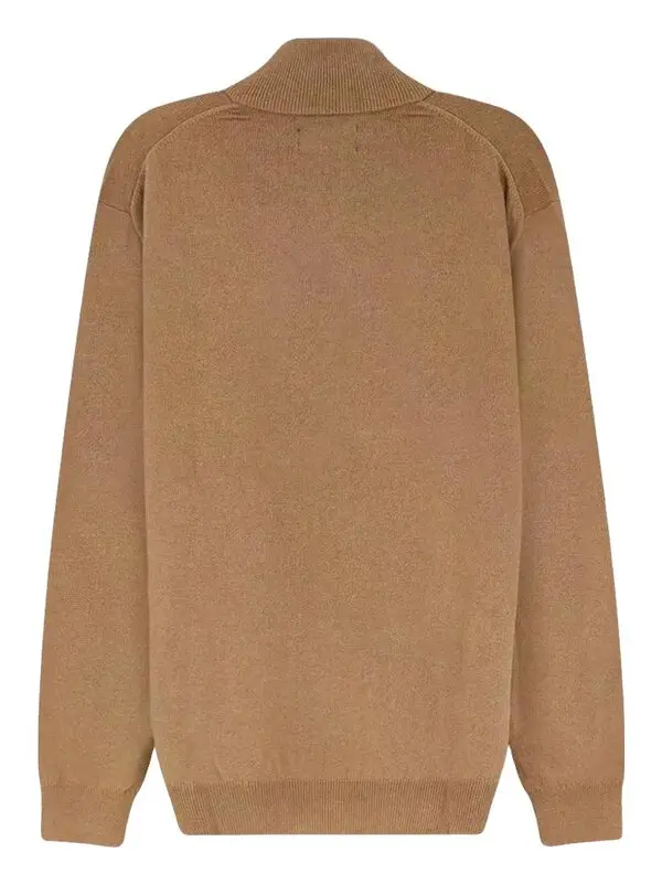 Polo Ralph Lauren Embroidered Logo Quarter-zip Sweater - Neutrals