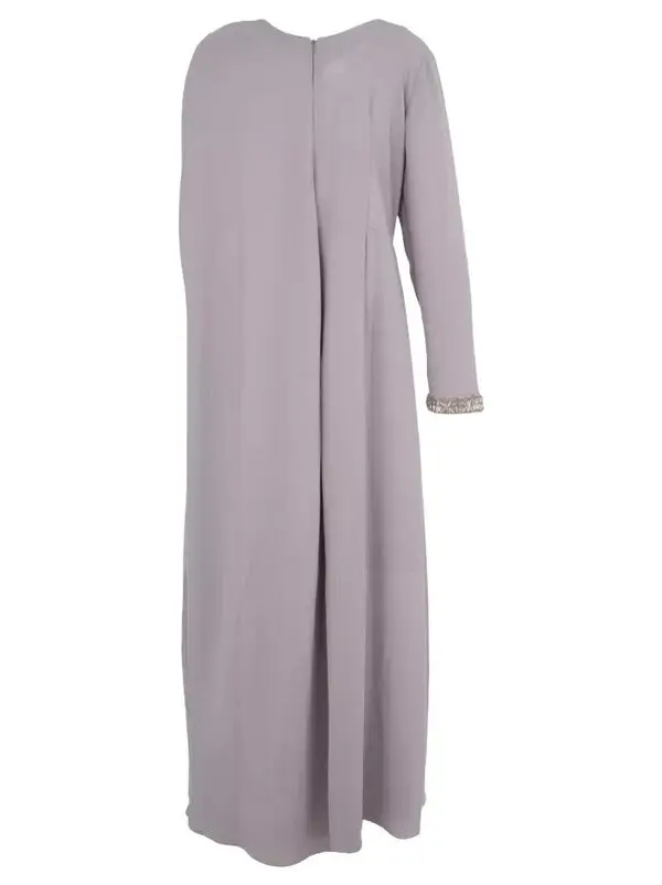 LOODYANA Embellished Cape Overlay Maxi Dress - Grey