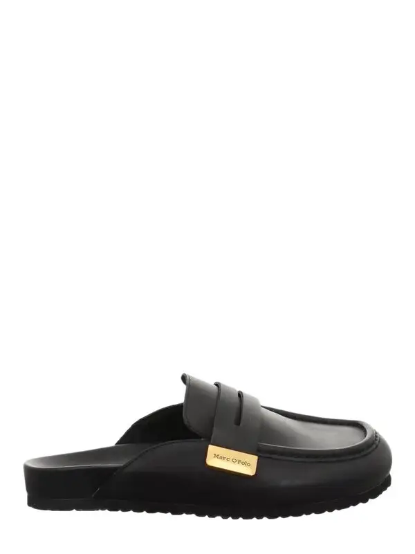 Marc O'polo Logo Plaque Slip-on Mules - Black