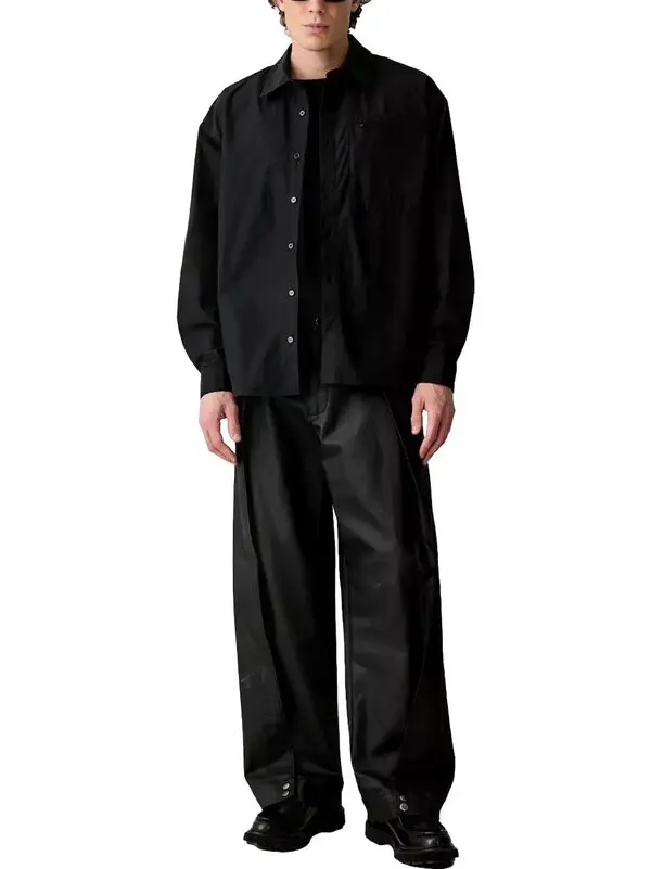 Rains Wide-leg Press-stud Trousers - Black