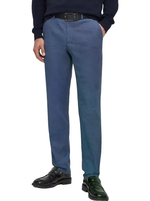 Sisley Micro-patterned Tailored Trousers - Blue