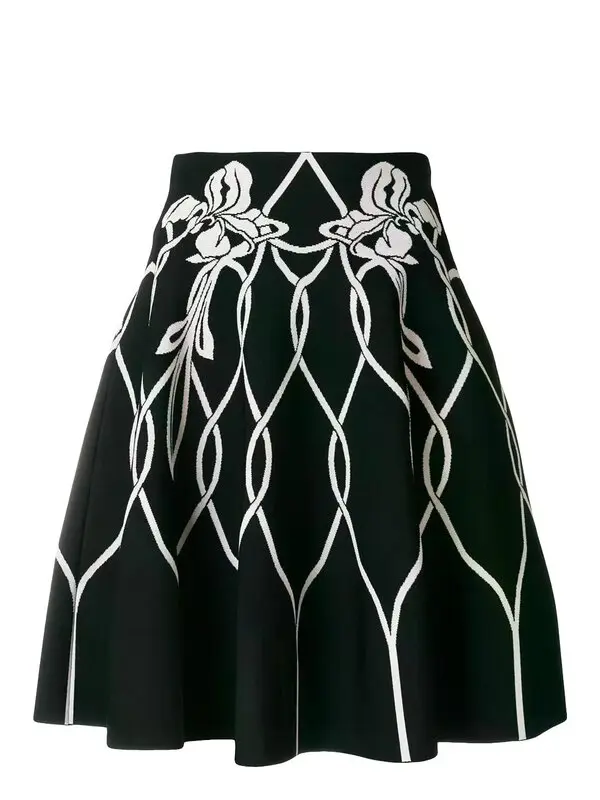 Alexander McQueen High Waisted Knitted Skirt - Black