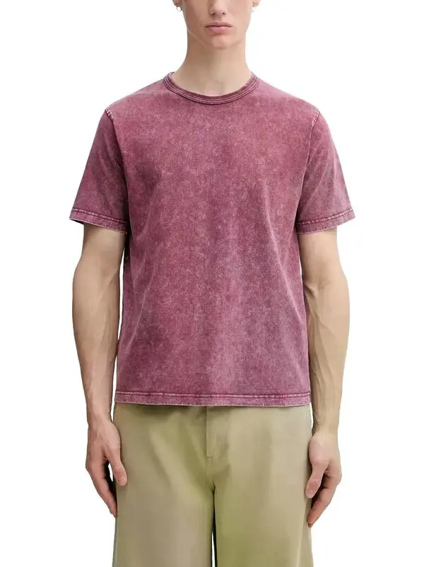 BEAMS Acid-wash Cotton T-shirt - Red