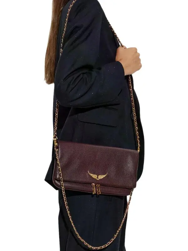 Zadig&Voltaire Rock Grained Leather Crossbody Bag - Purple