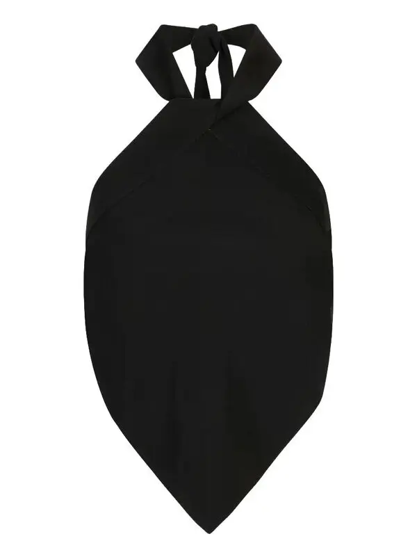 Rabanne Halterneck Handkerchief Hem Top - Black