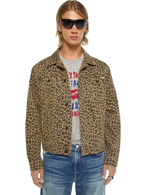 MOTHER The Drifter Leap Year Jacket Leopard Print - Black