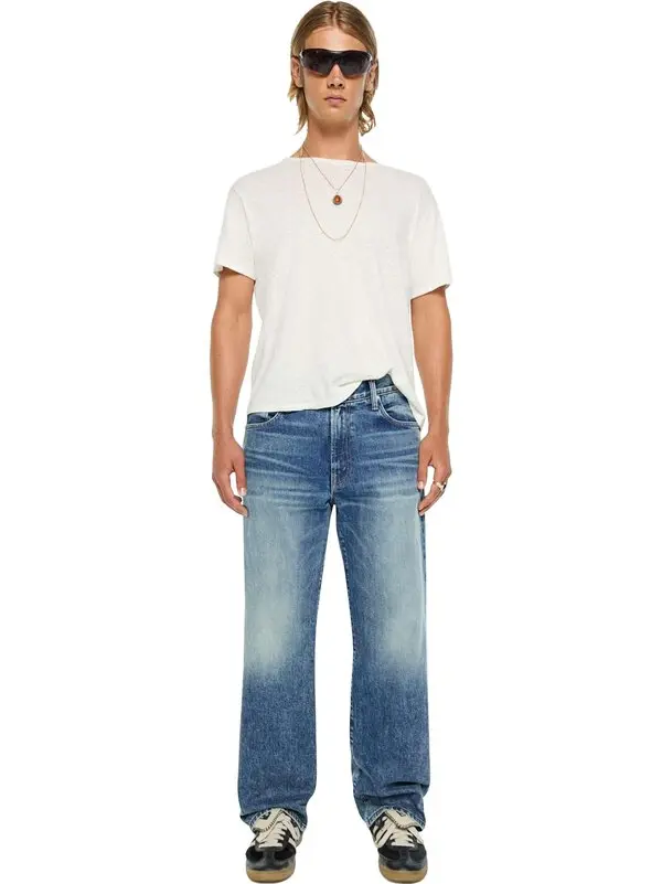 MOTHER The Big Shot Jeans In Rub Some Dirt On It - Blue
