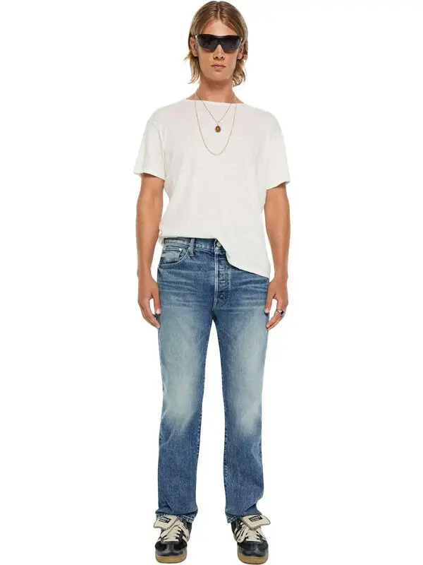 MOTHER The Ace Straight Leg Jeans In Rub Some Dirt On It - Blue