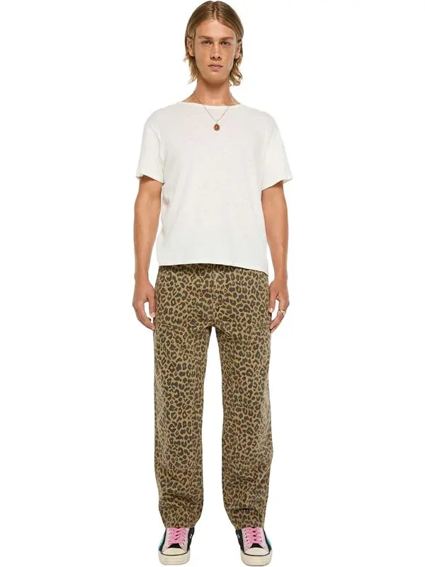 MOTHER The Bees Knees Duke Utility Print Cotton Pants - Leopard