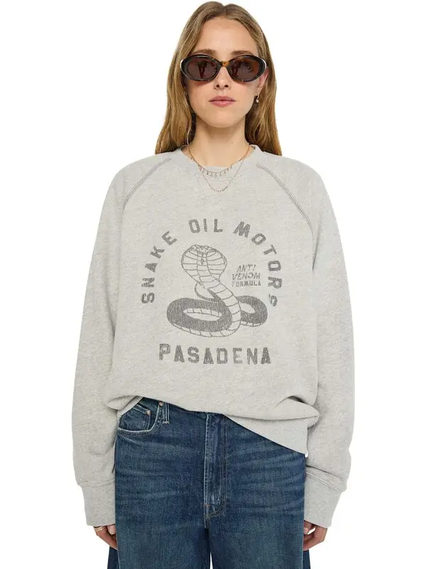 MOTHER The Champ Snake Oil Motors Crewneck Sweatshirt - Grey