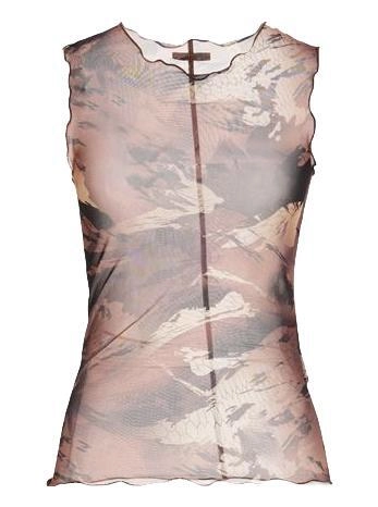 Heron Preston Chocolate Polyamide & Elastane Mesh Sleeveless Crewneck Top - Brown