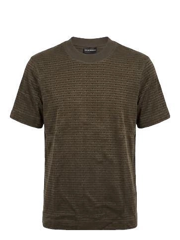 Emporio Armani T-shirt Military Size Lyocell, Cotton - Green