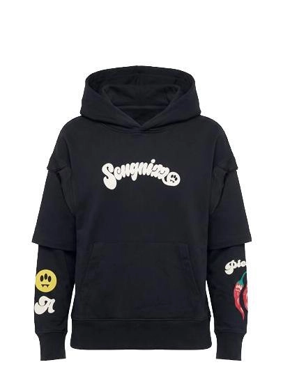 BARROW Cotton Hooded Sweatshirt - Grey