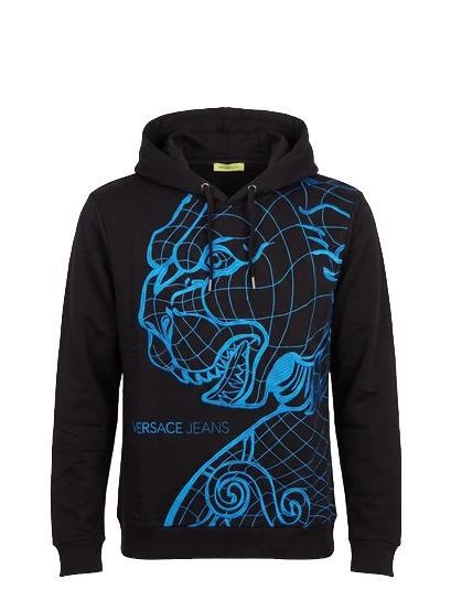 Versace Cotton Hooded Sweatshirt - Black