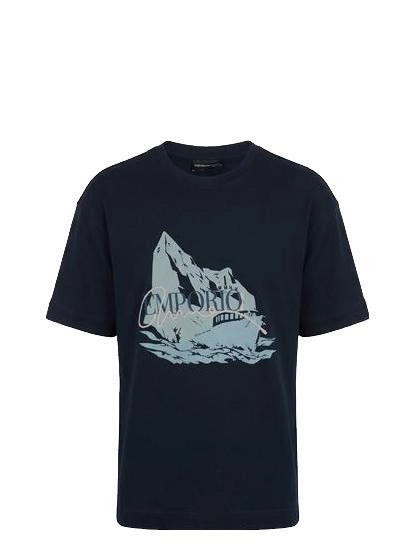 Emporio Armani Midnight Cotton Sweatshirt - Blue