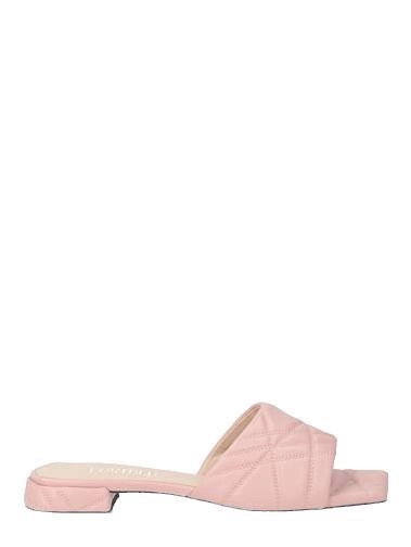 LORIBLU Quilted Leather Slide Sandals - Pink