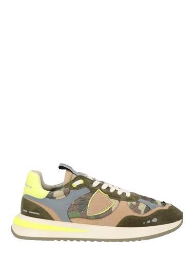 Philippe Model Military Leather And Textile Fiber Sneakers - Green