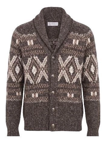 Brunello Cucinelli Alpaca Wool Blend Cardigan - Grey