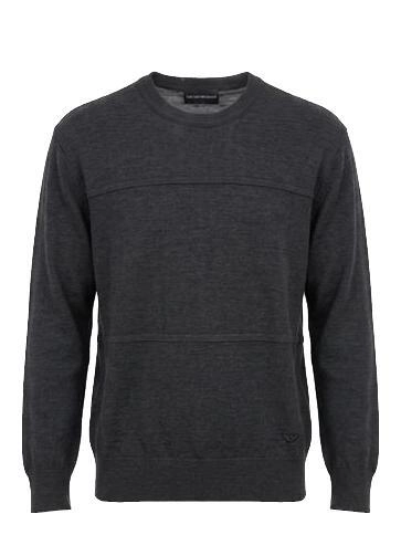Emporio Armani Virgin Wool Mélange Crewneck Sweater - Grey