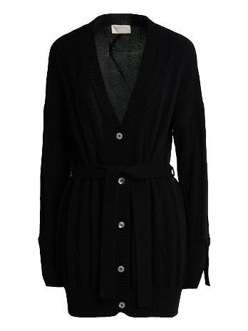 DRUMOHR Cashmere V-neck Belted Cardigan - Black