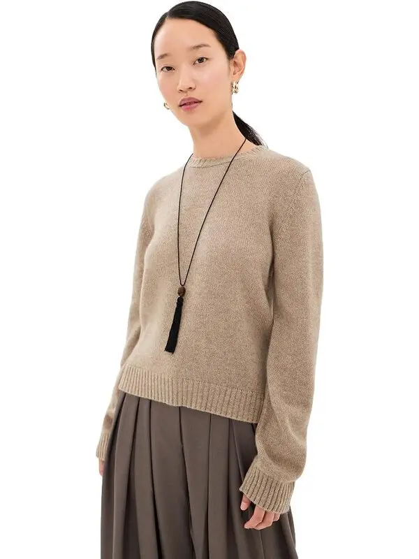 THE ELDER STATESMAN Elena Cashmere Crop Sweater - White